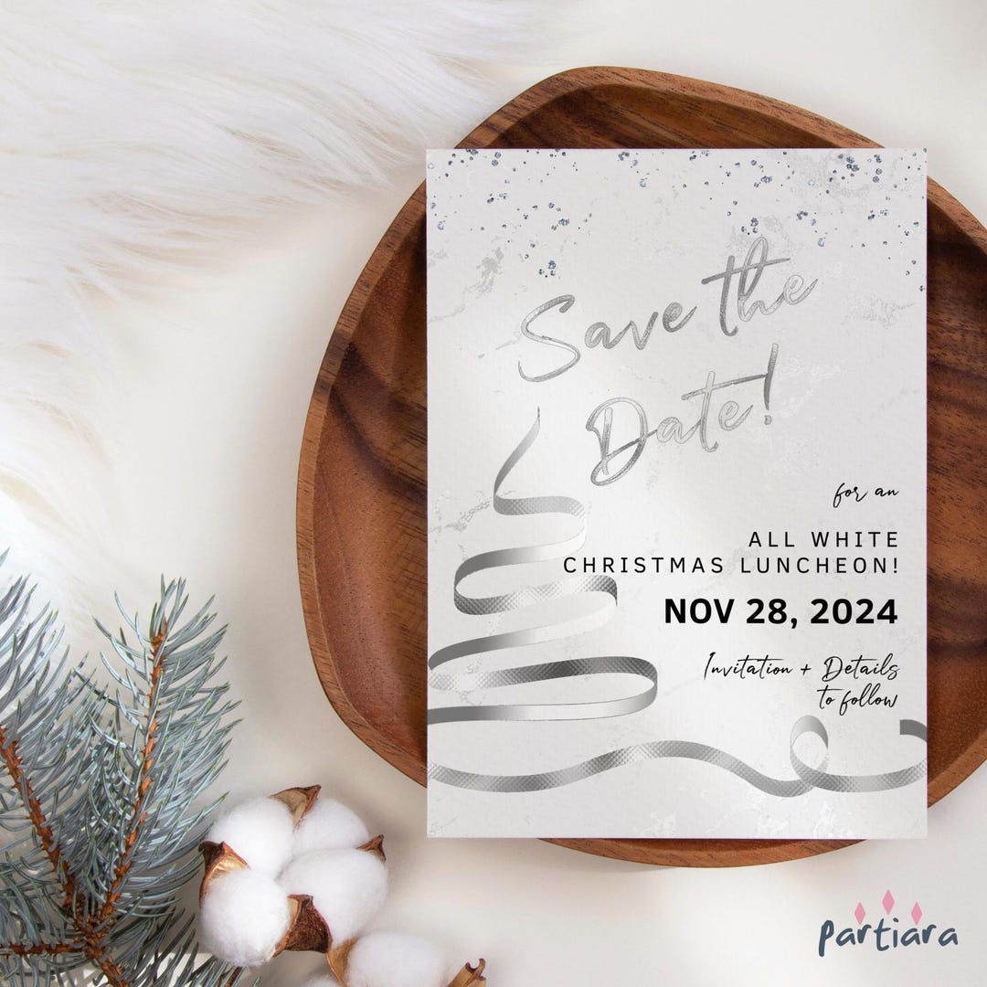 Christmas Save the Date Card Printable, End of Year Corporate Holiday ...