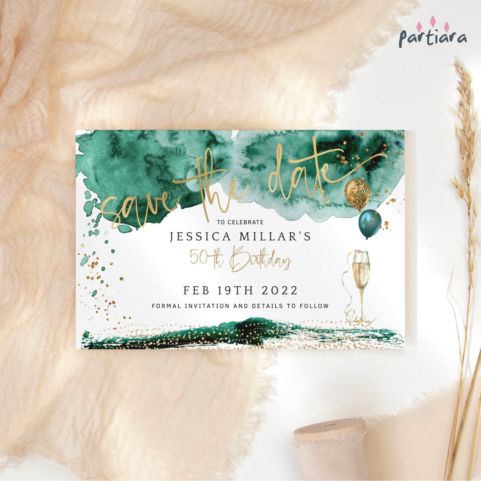 DIY Save the Date Card Editable Birthday Party Engagement Announcement ...
