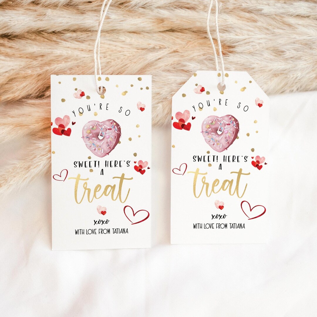 Sweetheart Birthday Treats Tag Printable, Girl Valentines Day Candy ...