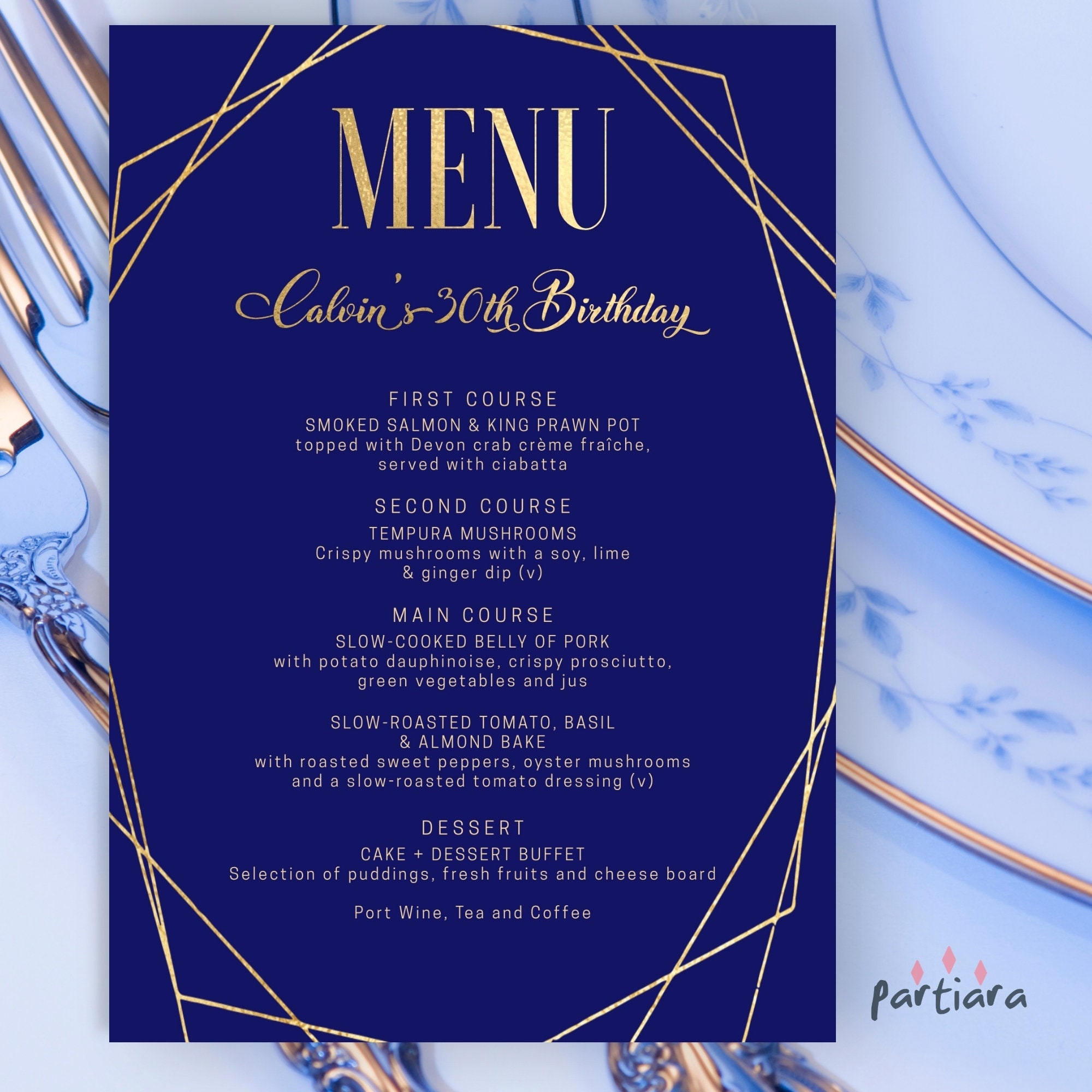Editable Menu Card Template Birthday Party Menus Wedding | Etsy