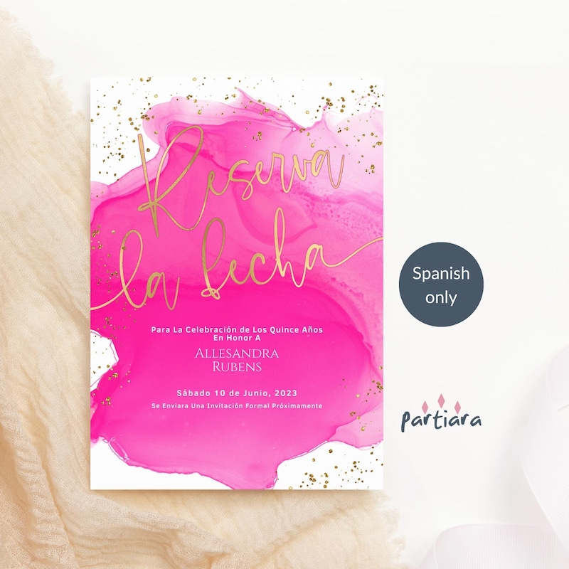 Editable Reserva La Fecha - Etsy