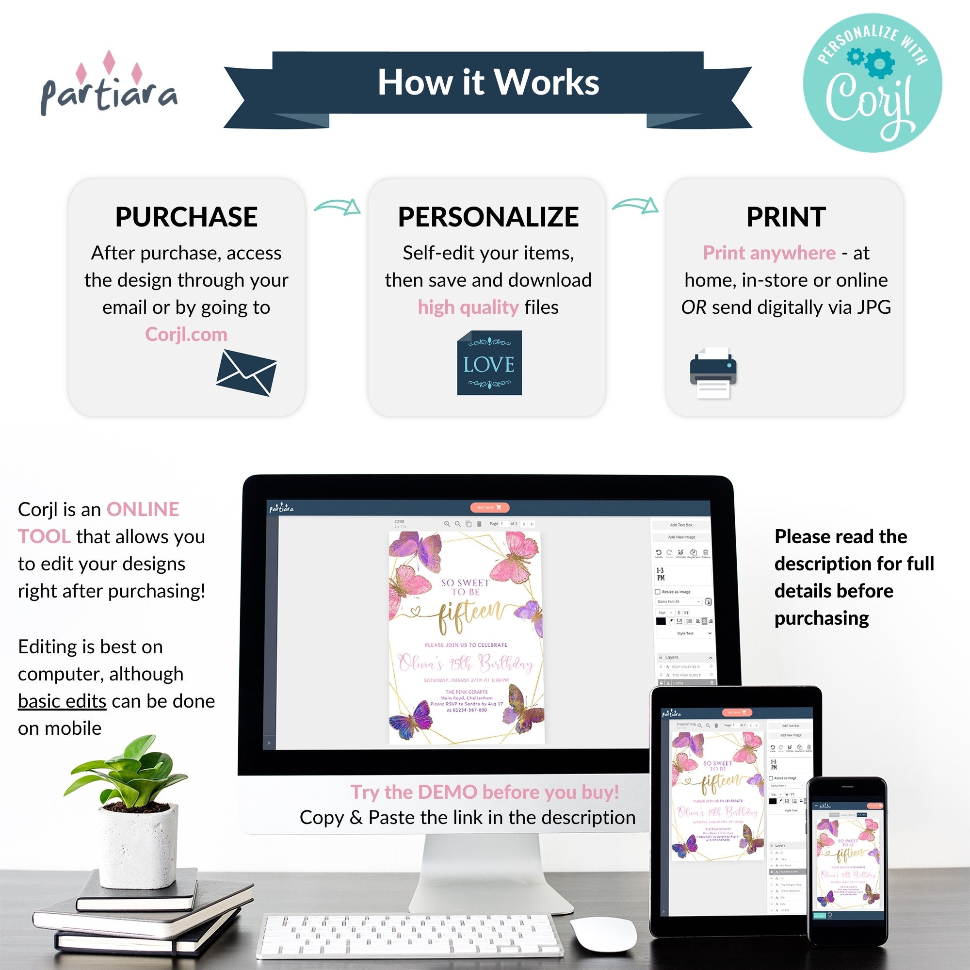 Baby Shower Program Details Card Butterfly Decor EDITABLE - Etsy