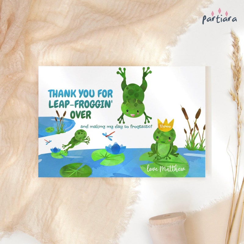 Frog Thank You Card - Etsy