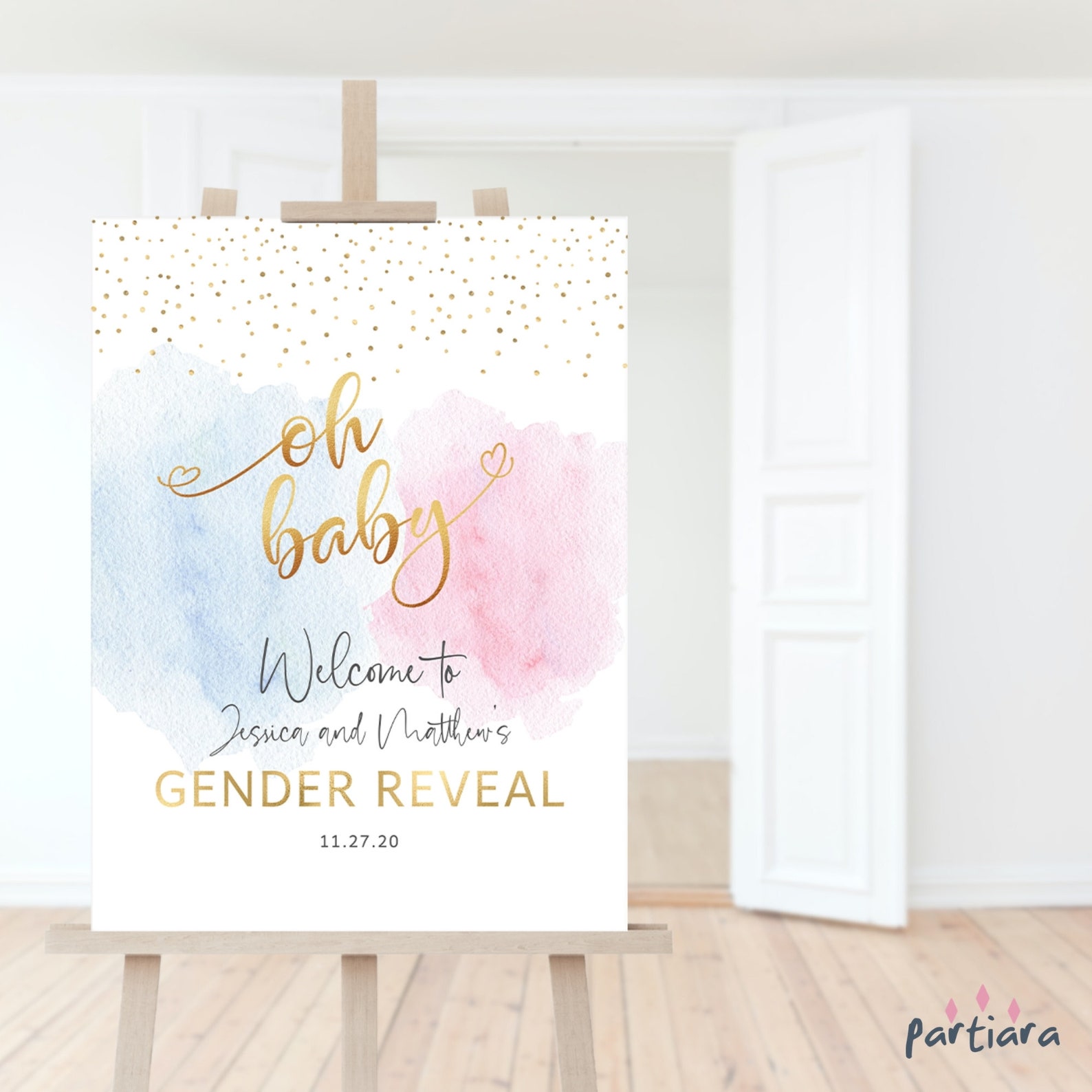 Printable Gender Reveal Welcome Sign Baby Reveal Party - Etsy