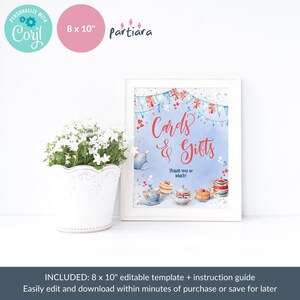 Gift Table Sign Tea Party Table Poster Decoration Printable English ...