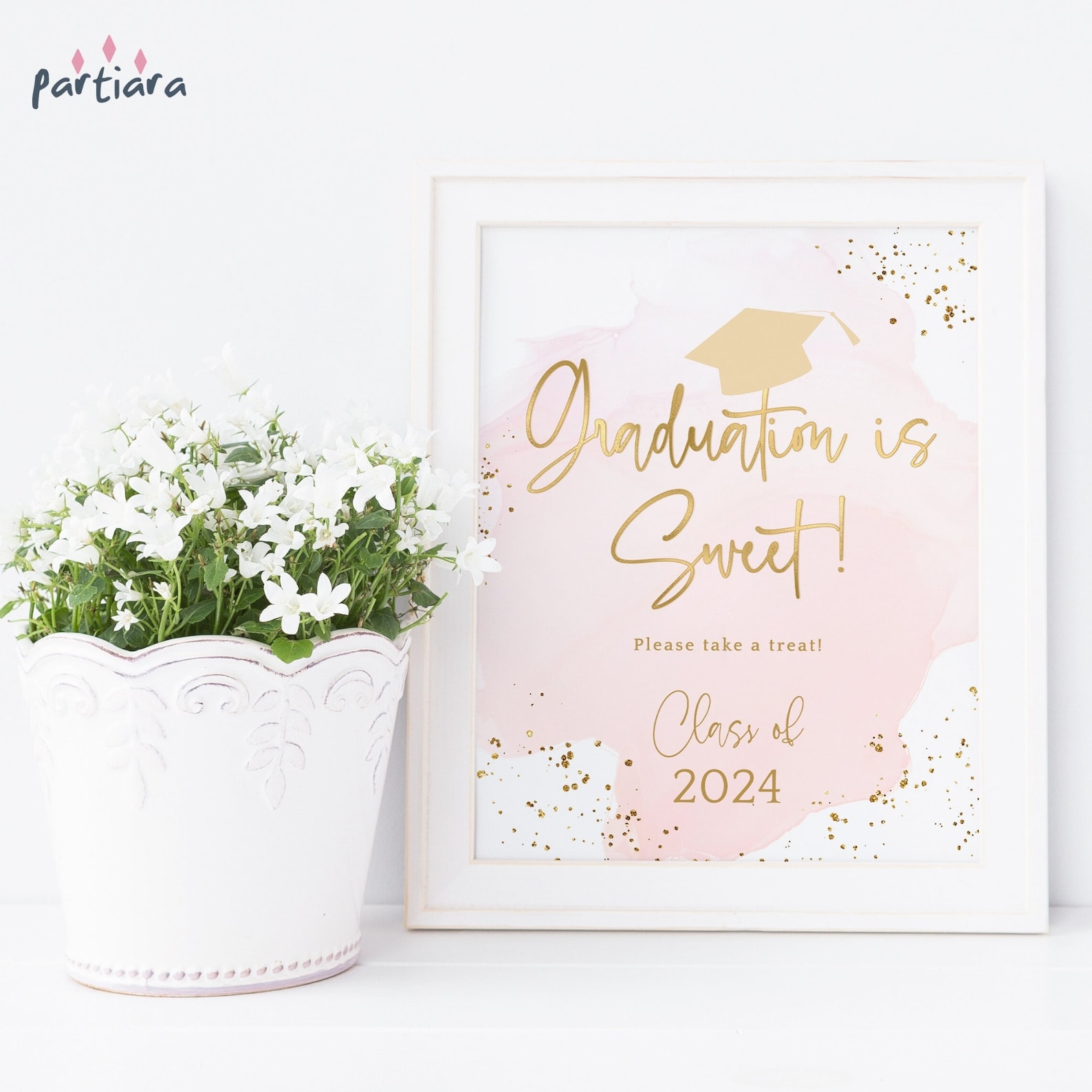 Graduation Dessert Table Sign Pastel Pink Party Printable, Graduation ...