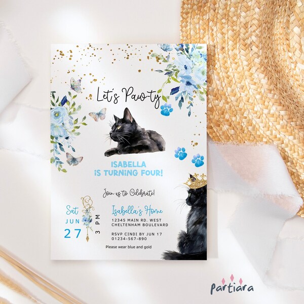 Cat Invitation - Etsy