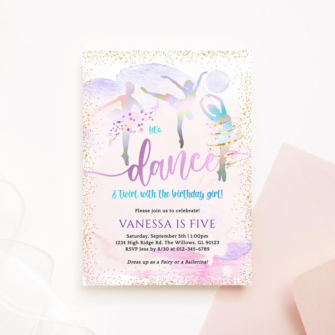 Editable Ballerina Birthday Invitation, Ballet Invitations Printable ...
