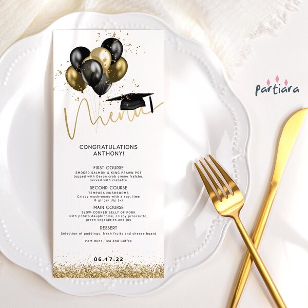 Graduation Menu Card - Etsy