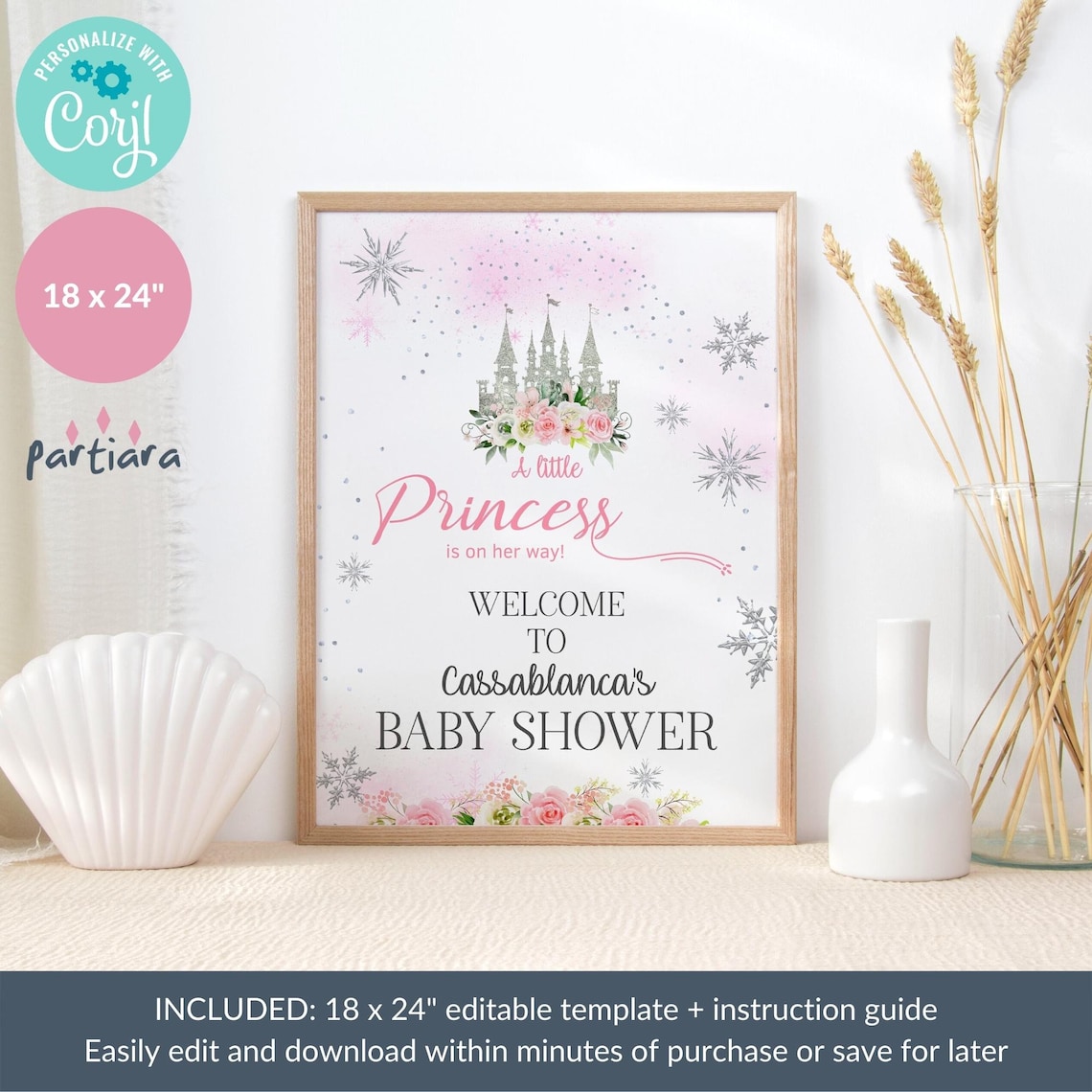 Princess Baby Sign Girl Baby Shower Welcome Poster Fairytale - Etsy