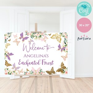 Enchanted Forest Sign Welcome Garden Party Decor Printable, Girl's 1st ...
