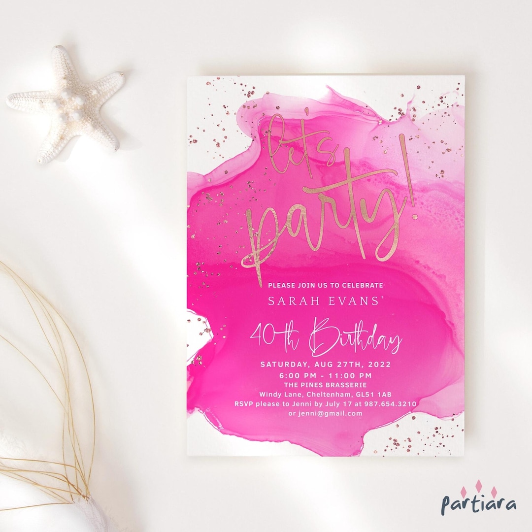 Party Invitation Printable, Ladies Birthday Invite Digital Download ...