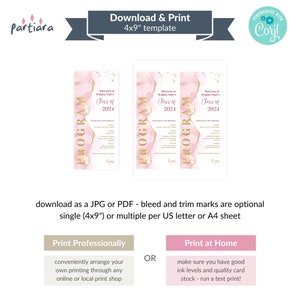 Pink Birthday Program Template, Ladies Graduation Programs Printable ...