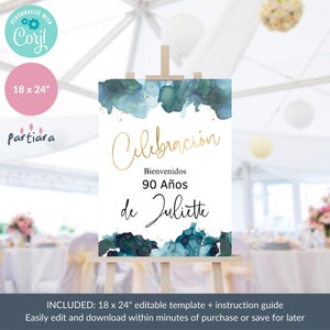 Birthday Welcome Sign Spanish Party Poster Decoration Printable Ladies ...