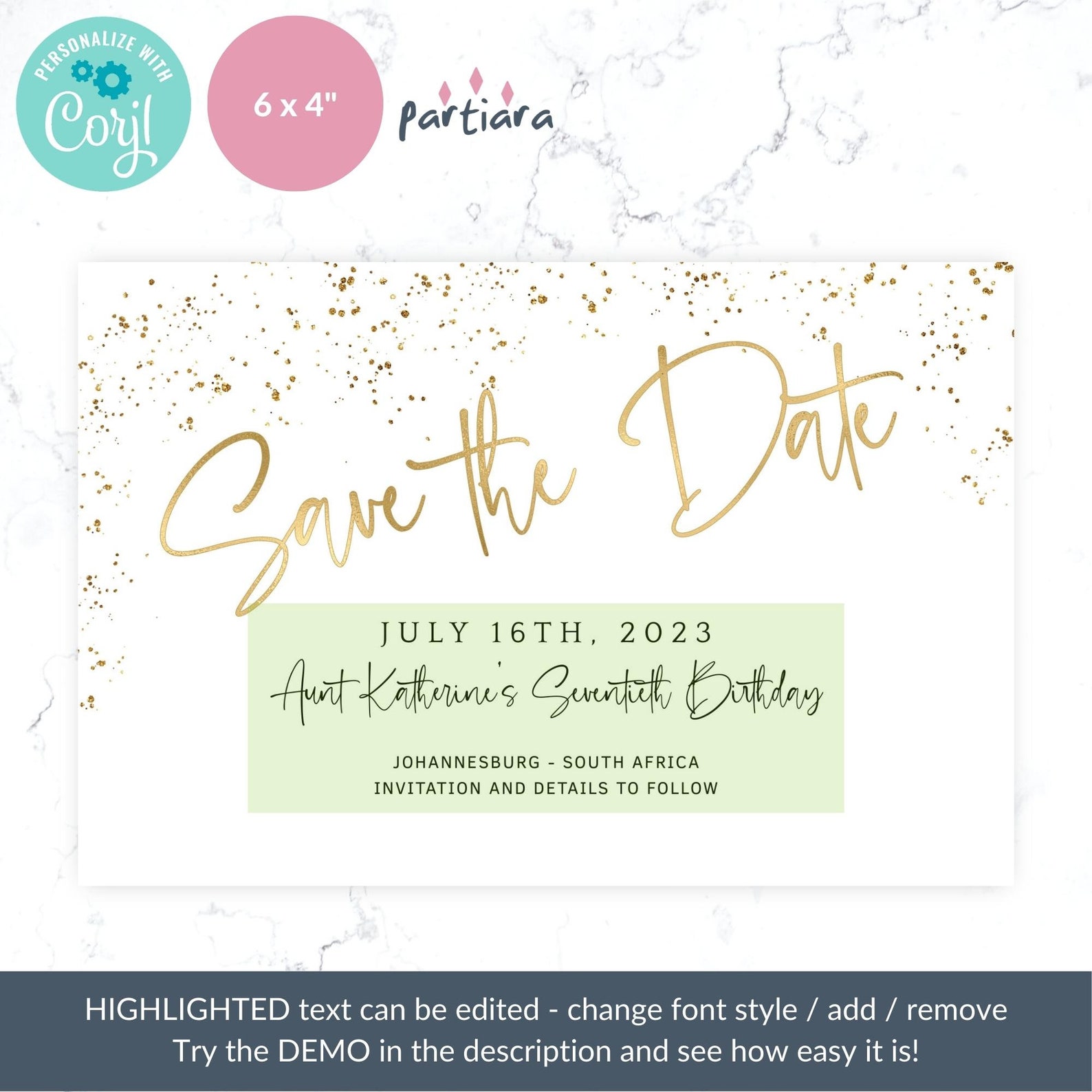 Save the Date Birthday Save Our Dates Ladies 70th Birthday Party ...