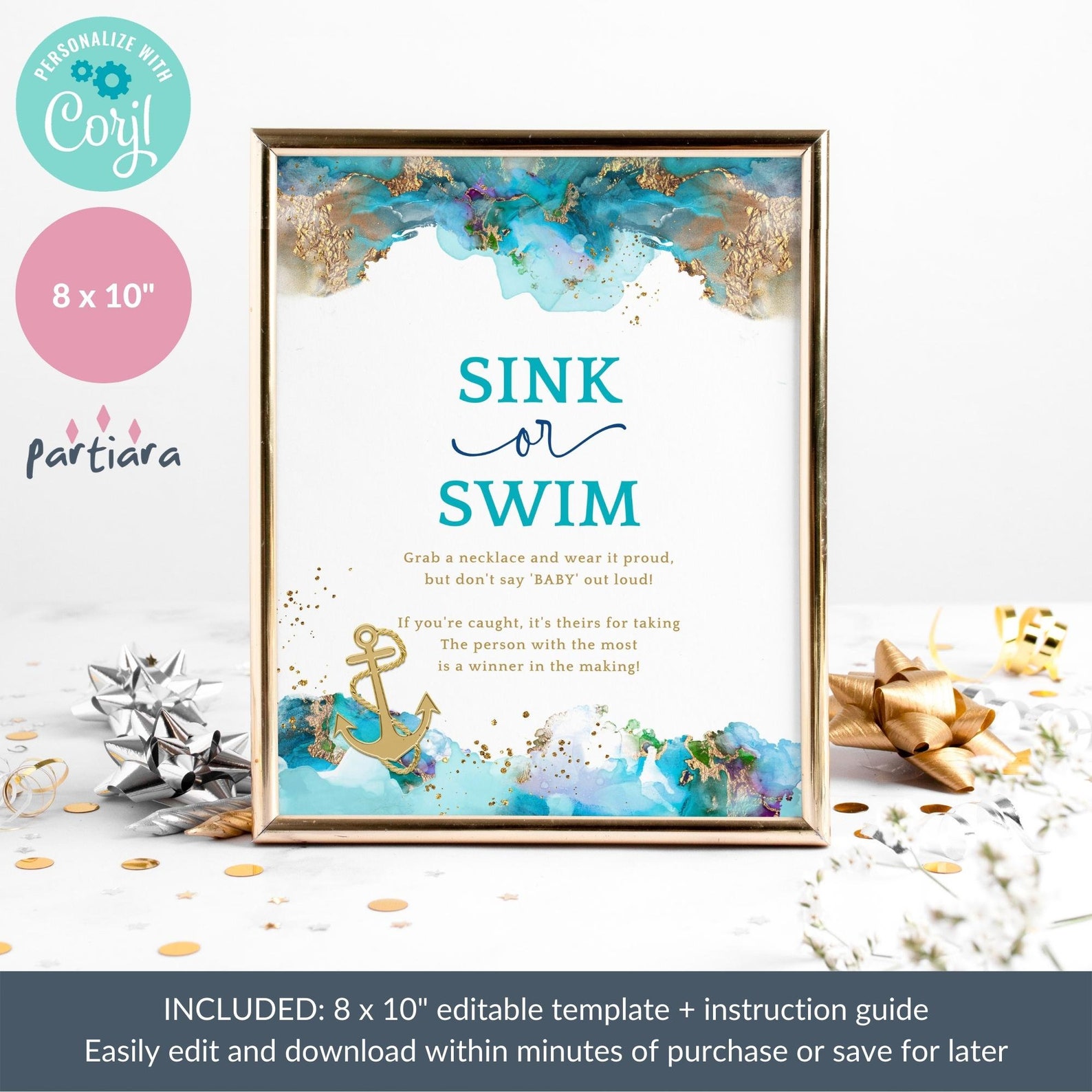 Baby Sink or Swim Game Nautical Baby Shower Beach Party Games - Etsy