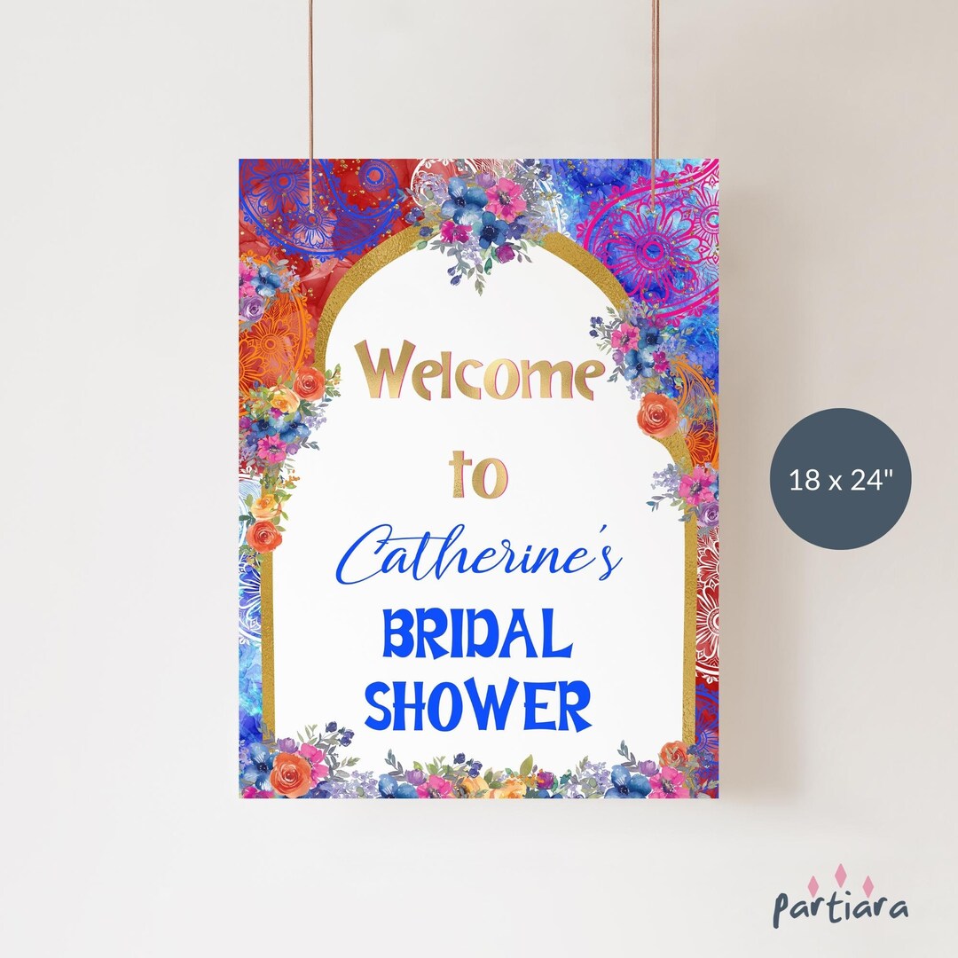 Paisley Welcome Sign, Bridal Shower Brunch Poster Printable, Birthday ...