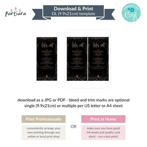 Lets Eat Menu Editable Template Birthday Menus Dinner Party - Etsy