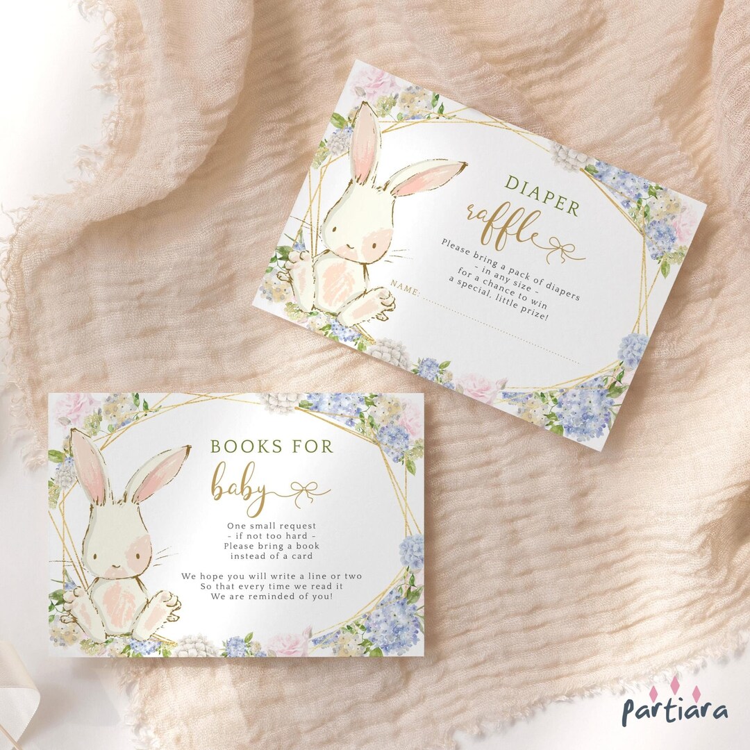 Baby Bunny Diaper Raffle Ticket Books for Baby Game Card - Etsy