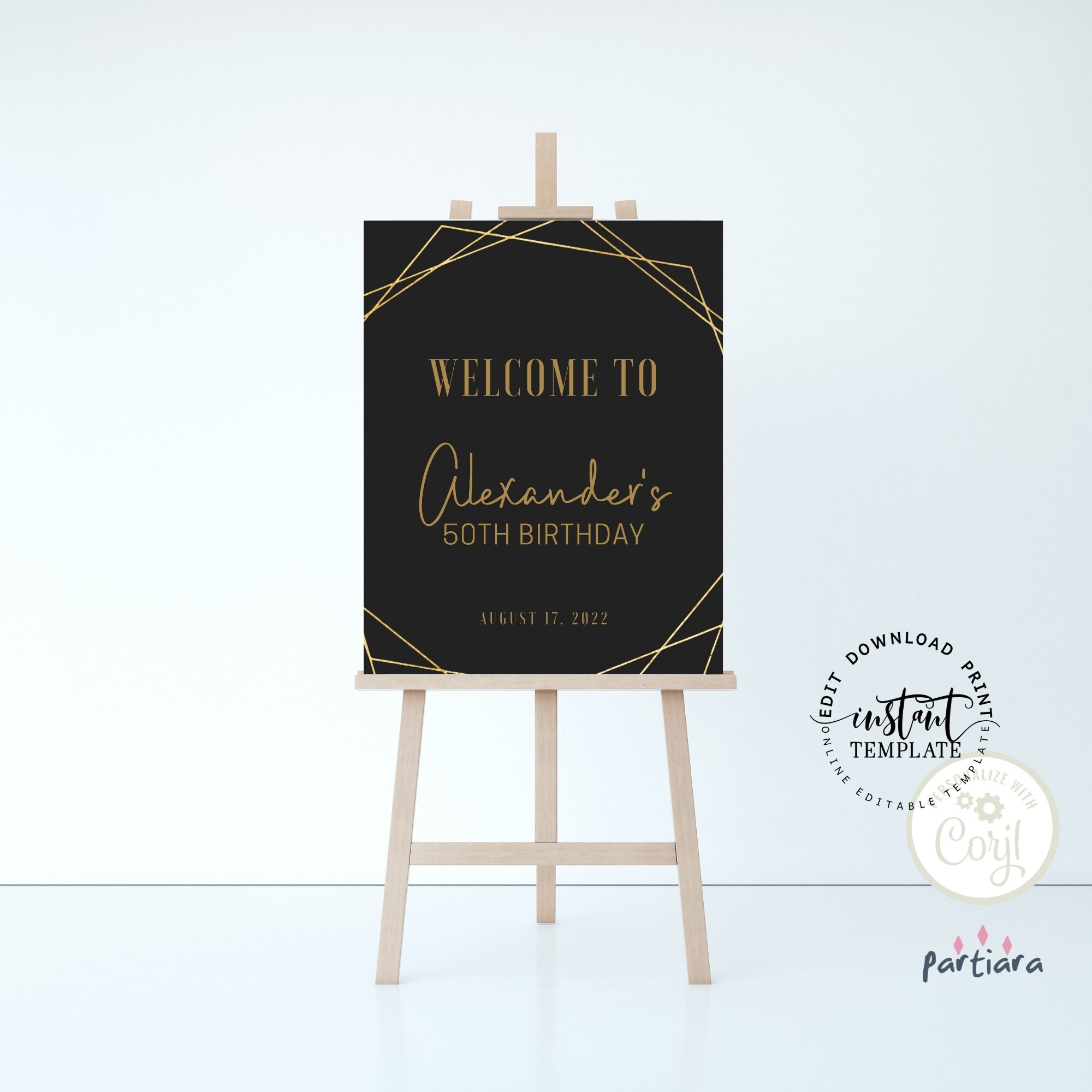 Welcome Birthday Party Sign Template Adult Birthday Party | Etsy