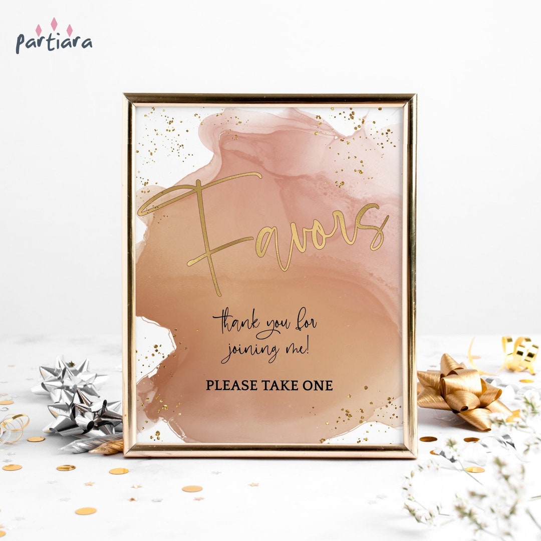 Dinner Party Favors Sign Printable, Ladies Fall Birthday Brunch Favor ...