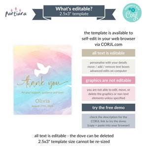 Editable Confirmation Tag Template, Girls Confirmation Thank You Gift ...