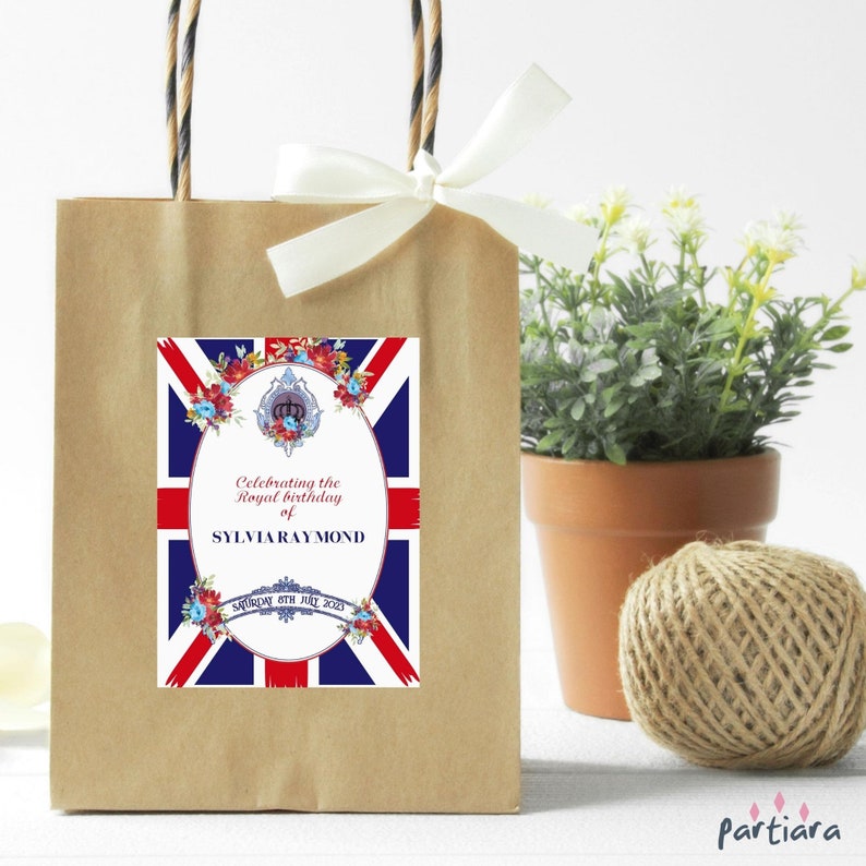 Royal Birthday Party Favor Label Printable Editable Digital - Etsy