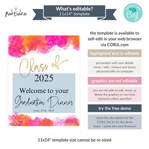 2025 Graduation Welcome Sign Template, Class of 2025 Table Welcome ...