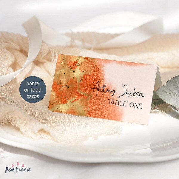 Gold Place Card - Etsy