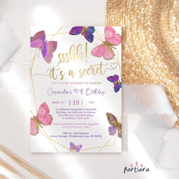 90th Birthday Card Shower Invitation - Etsy