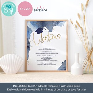Graduation Libations Menu Sign Template, Boys Grad Party Drinks Menu ...