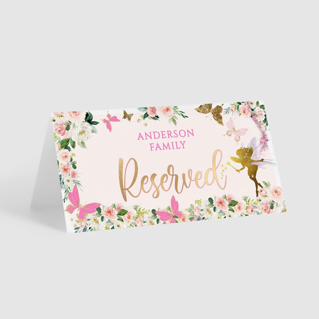 Fairy Birthday Reserved Table Sign, Quinceanera Butterfly Party ...