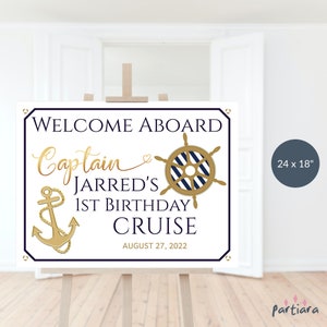 Nautical 1st Birthday Welcome Sign Template, Welcome First Birthday ...