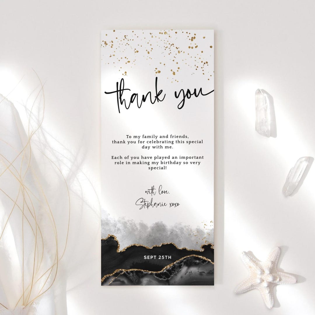 Plate Thank You Card Template: Birthday Party Table Place Setting ...
