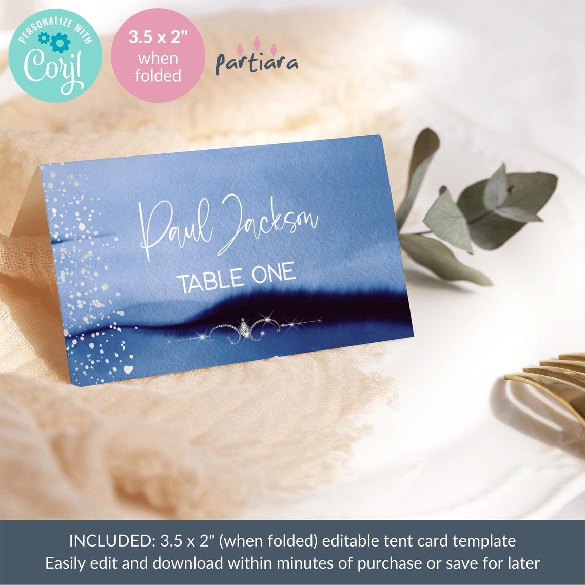 Birthday Dinner Table Name Cards Seating Place Cards Navy Blue - Etsy ...