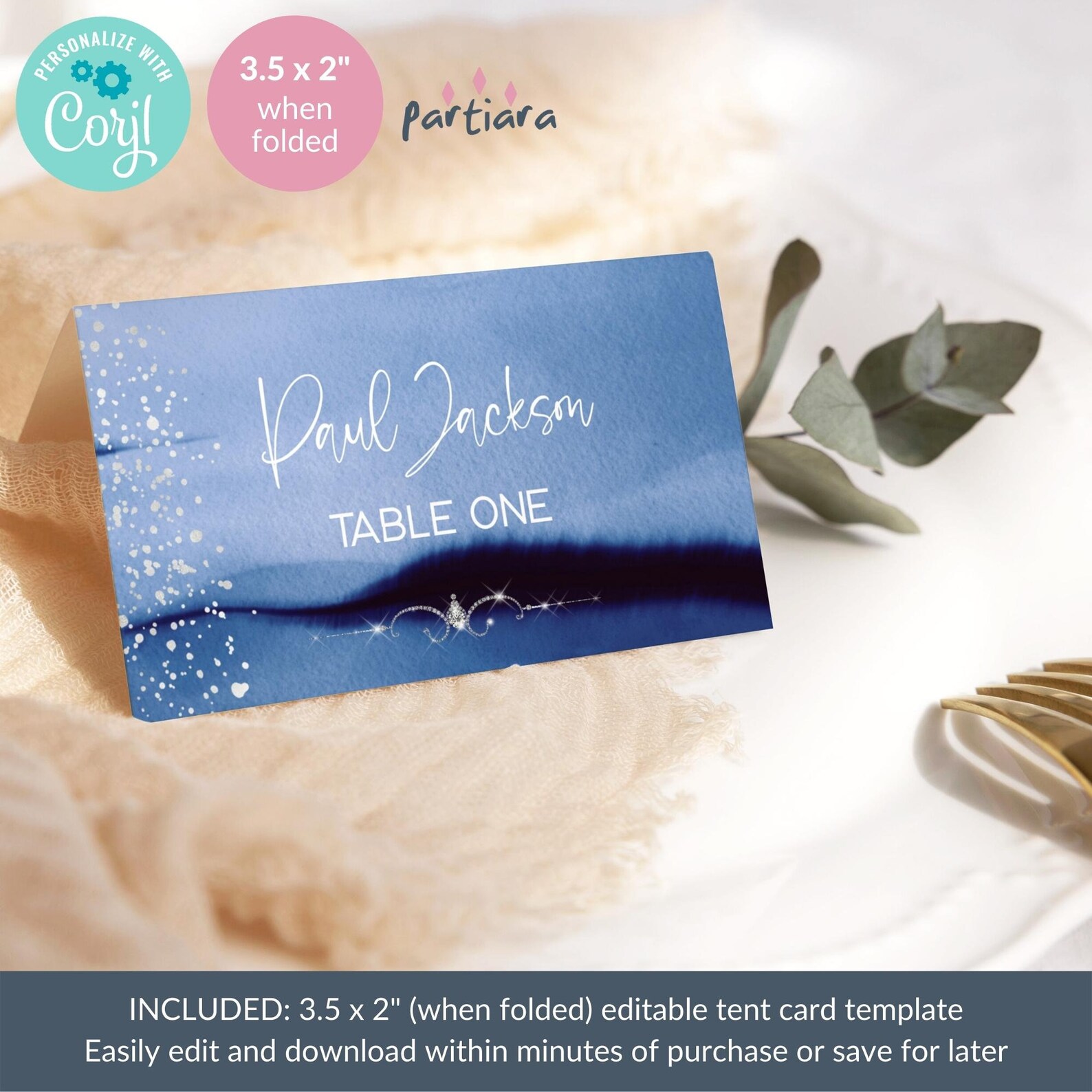 Birthday Dinner Table Name Cards Seating Place Cards Navy Blue - Etsy ...