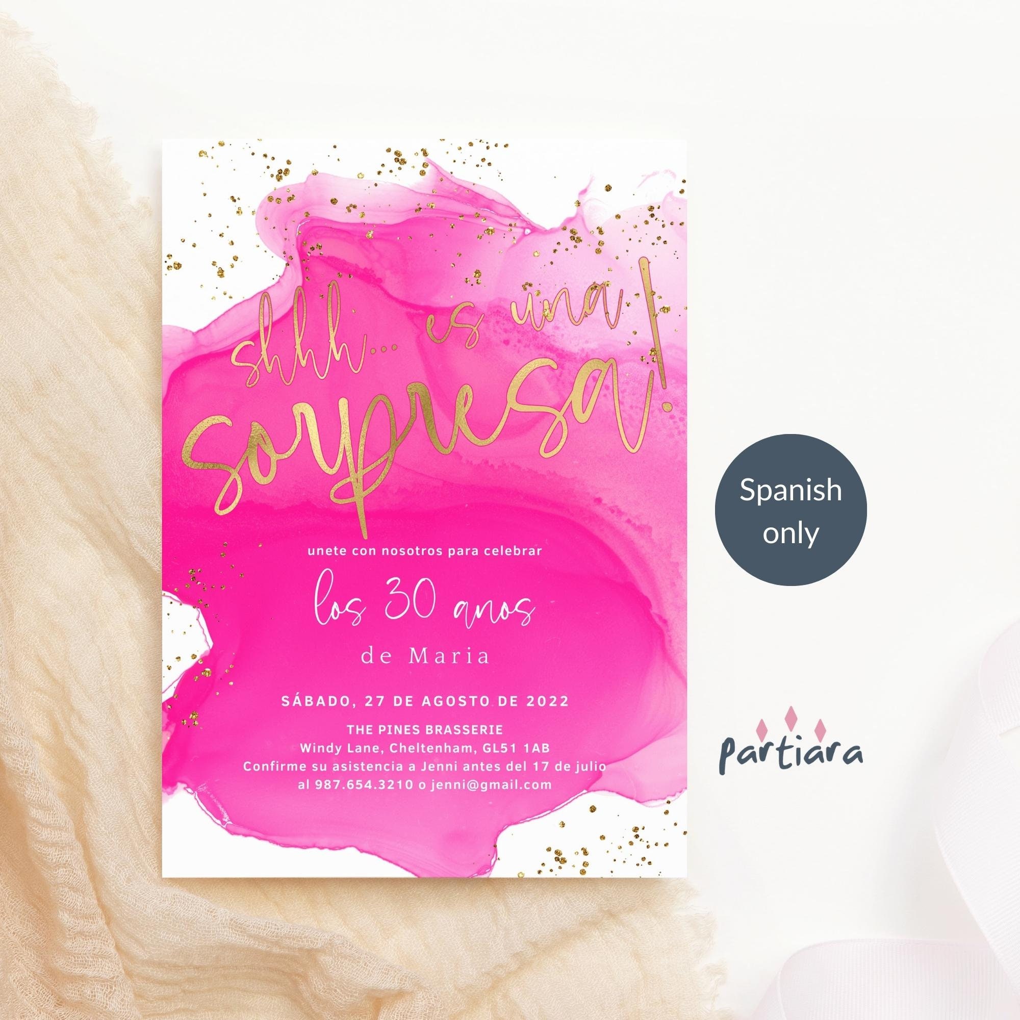 Surprise Birthday Invitation in Spanish, Ladies Dinner Party Invite ...