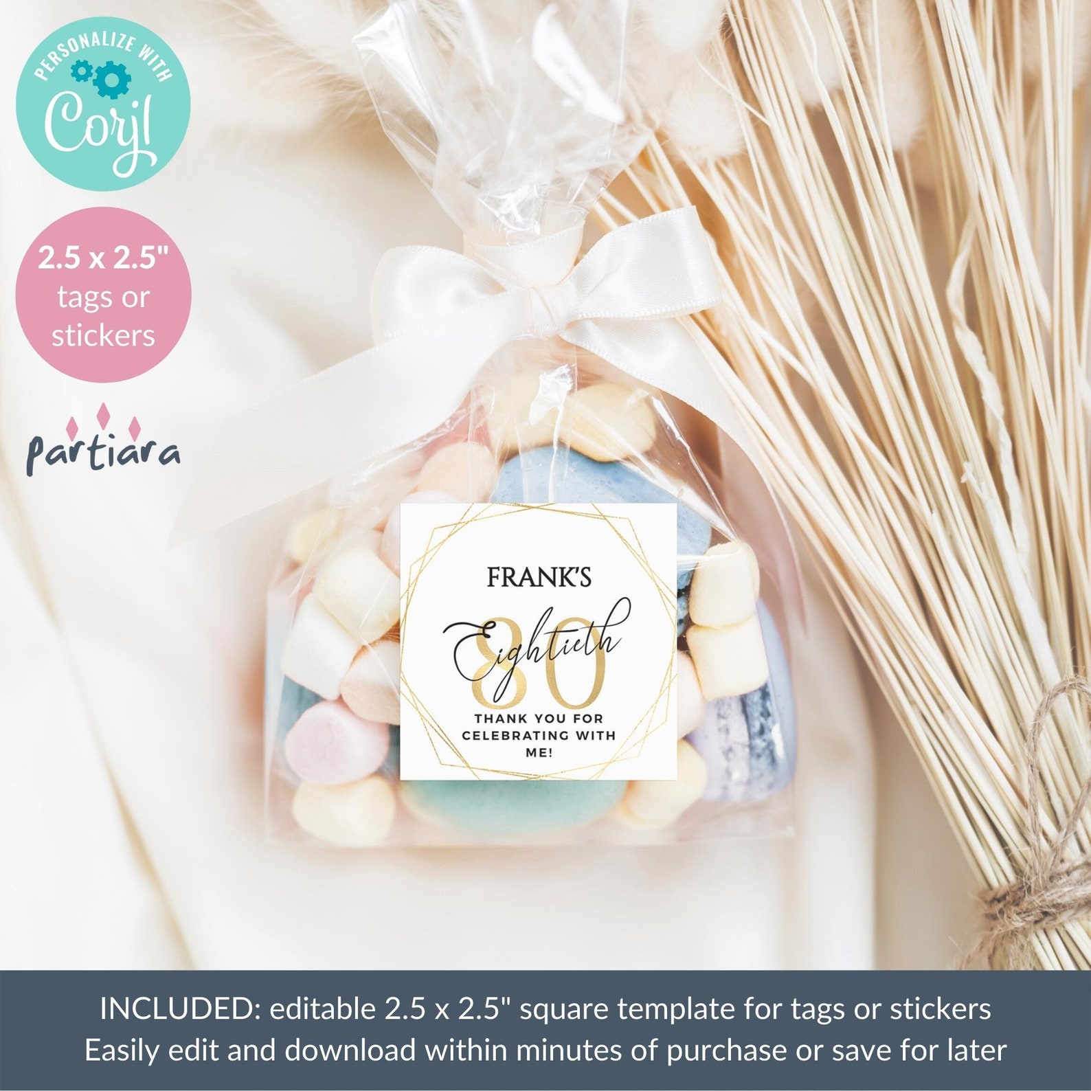 80th Birthday Favor Tag Printable for Men or Ladies Dinner - Etsy