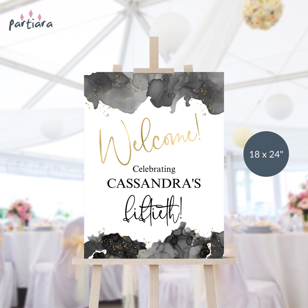 Welcome Sign Birthday Printable, Mens Party Welcome Board Template ...