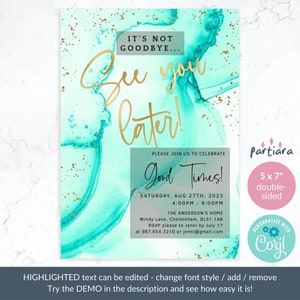 Farewell Party Invitation Template, See You Later Retirement Dinner Party Invite With Program ...