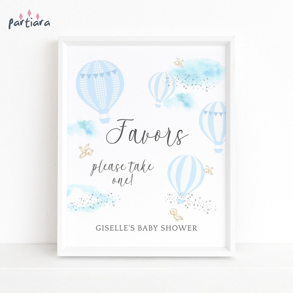 Boy Hot Air Balloon Party Favor Gifts Sign Printable Baby - Etsy