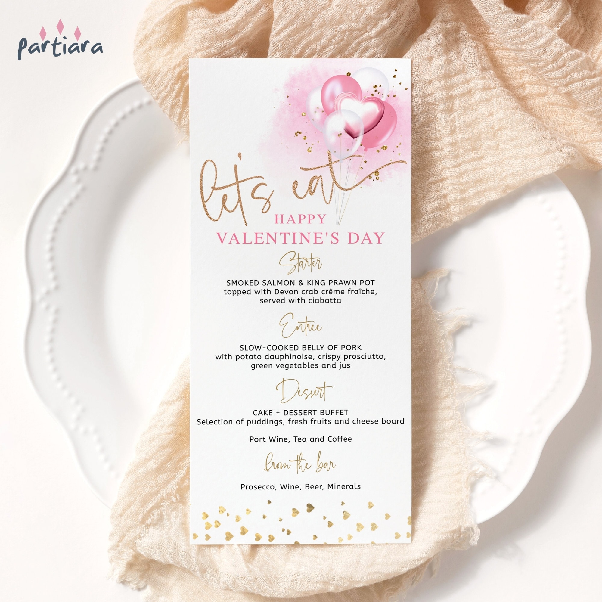 Stationery Sweetheart Birthday Menus Printable Little Sweet Heart Girl ...