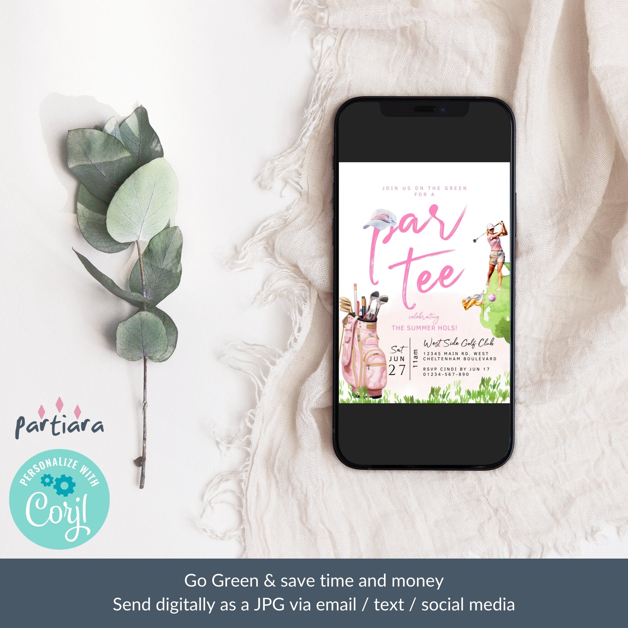 Ladies Golf Day Invitation, Birthday Golf Party Invites Printable, Teen ...