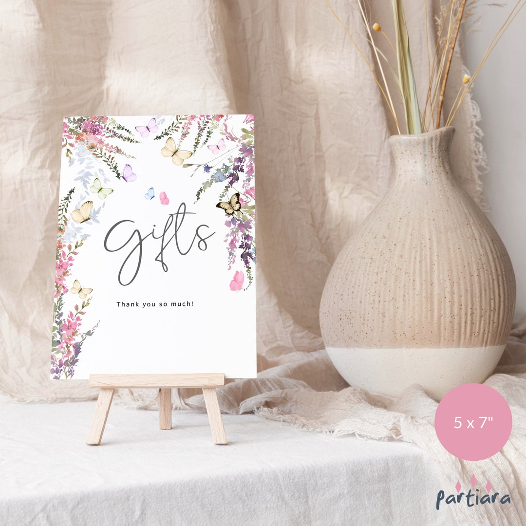 Wildflower Gifts Table Sign Printable Girl Baby Shower Tables ...