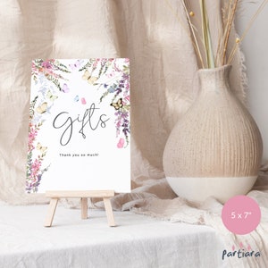 Wildflower Gifts Table Sign Printable Girl Baby Shower Tables ...