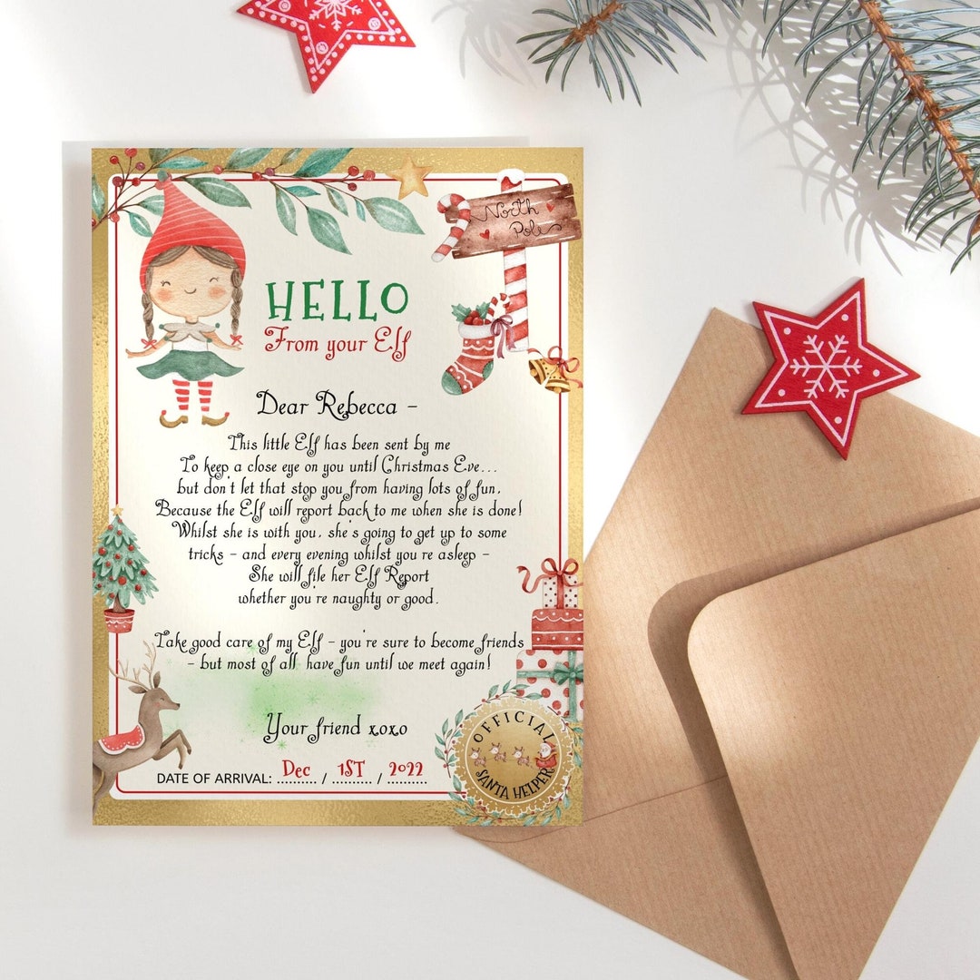 Elf Letter Digital Download Personalised DIY Christmas Elves Letter ...
