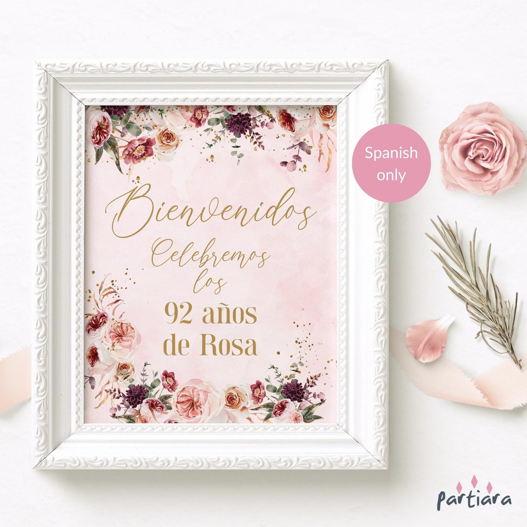 Bienvenidos Sign, Welcome Birthday Party Printable, Spanish Ladies ...