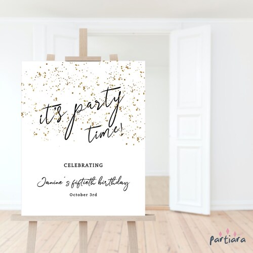 Editable Birthday Welcome Sign Template Red Black Gold Party - Etsy