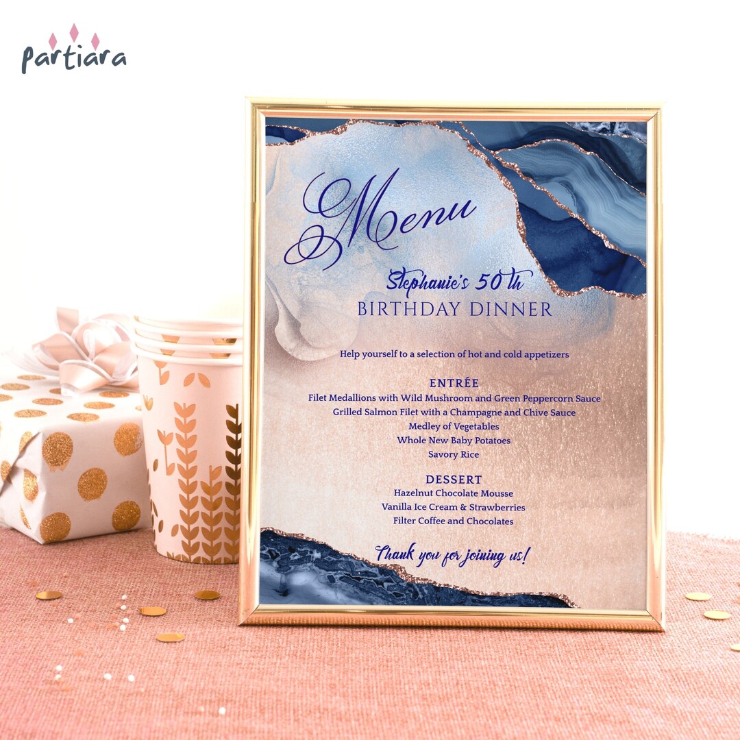 Ladies Buffet Menu Sign Editable Template, Brunch Party Menus, Rose ...