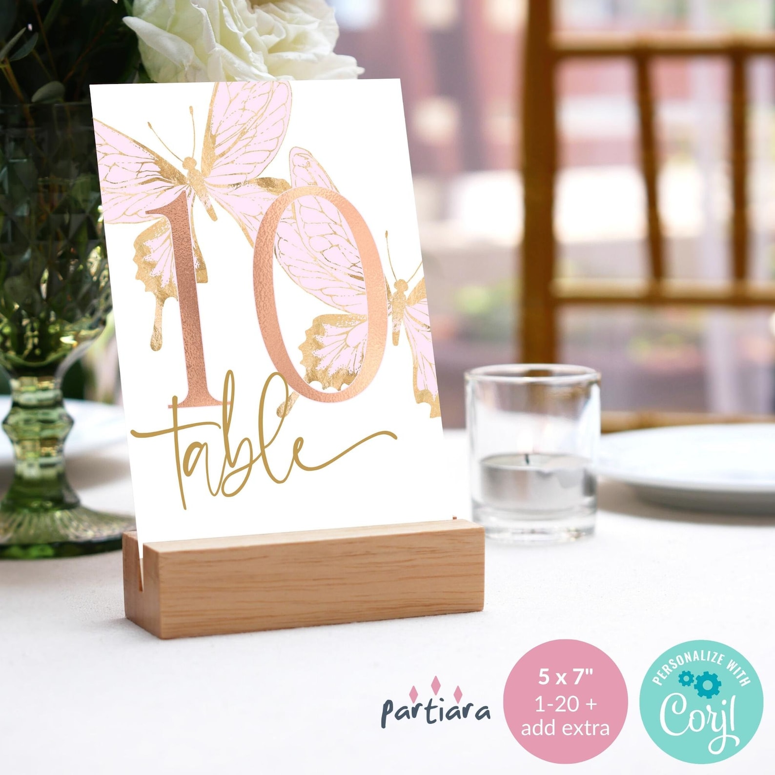 Butterfly Table Numbers Printable, Girls Birthday Party Table Number ...
